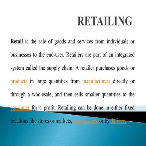 Classification of retail units | PPT