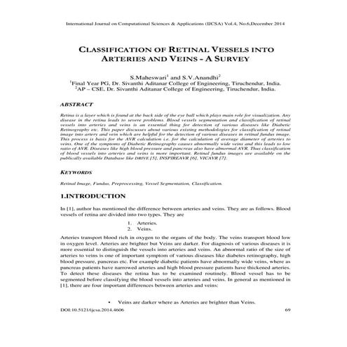 Classification of retinal vessels into | PDF