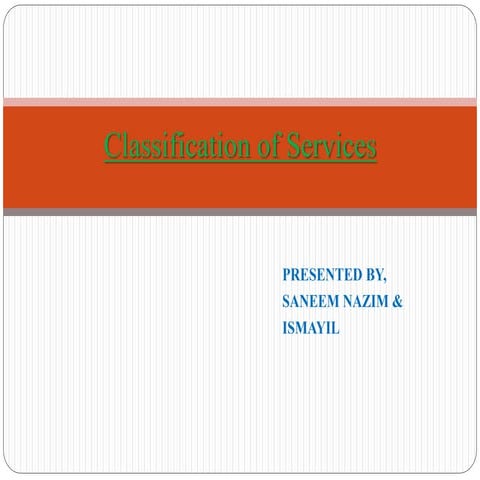 Classification of Services | PPTX