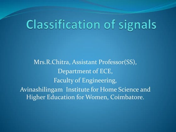 Representation of signals | PPT