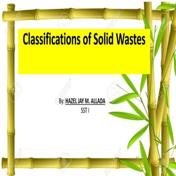 Classification of solid wastes | PPTX