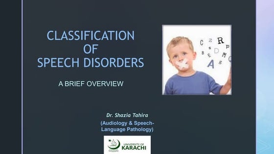 Classification of Speech Disorders - Info-Poster | PPT
