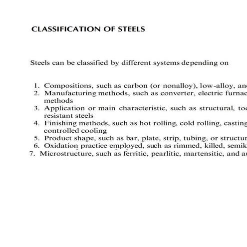 CLASSIFICATION OF STEELS AND FLOW-CHART.docx
