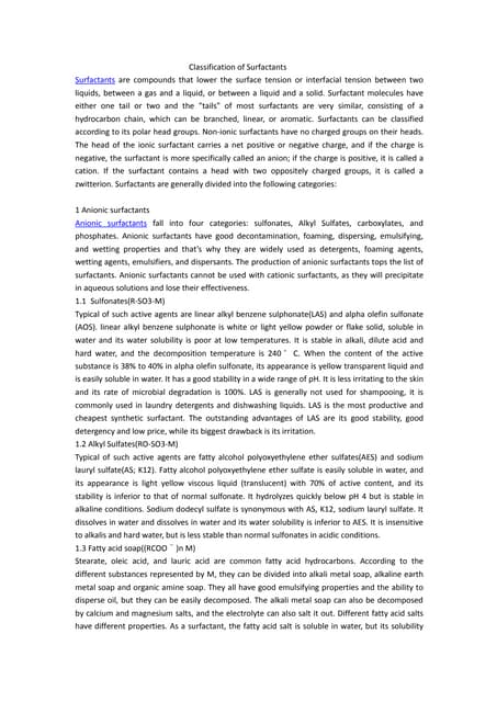 Non-ionic surfactants and their applications | PPTX