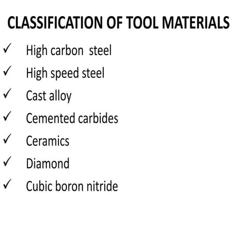Classification of Tool Materials | PPTX