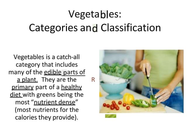 Classification of vegetables | PPTX