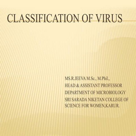 CLASSIFICATION OF VIRUS,ICTV classification | PPTX