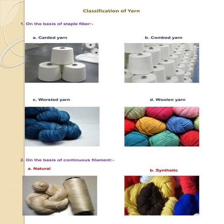 Classification of yarn | PPTX