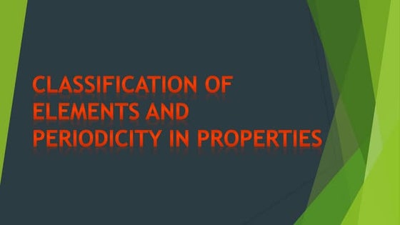 classification of elements(ncert) | PPTX