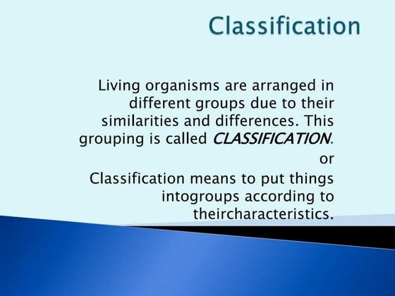 Characteristics and classification of living organisms igcse o level ...
