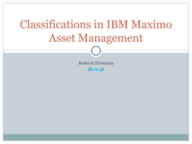 Failure Codes in IBM Maximo Asset Management | PPT