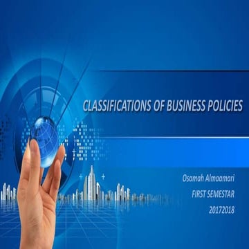 Classifications of business policies1 | PPTX | Business Accounting ...