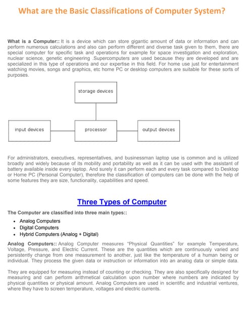 Introduction to computer | PPSX | Computing | Technology & Computing