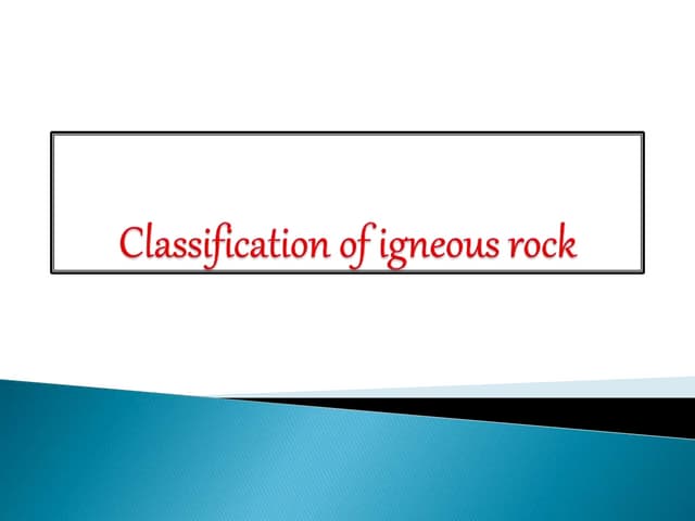 Classification of igneous rocks | PDF