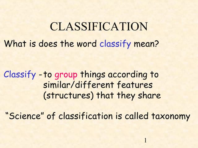 Classification system | PPT