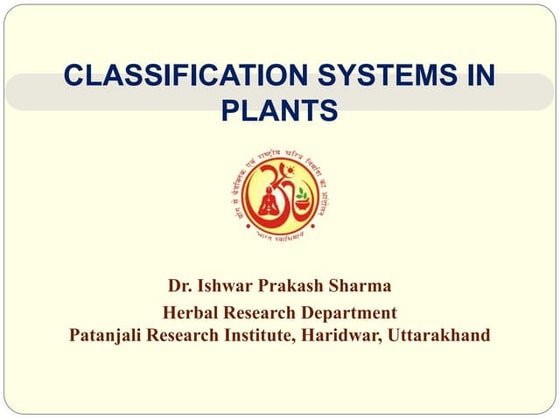 Artificial system of classification | PPTX