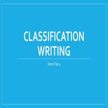 Classification Writing | PPTX