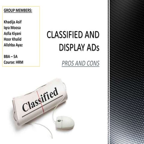 Classified and display Ads | PPTX
