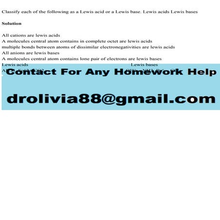 Classify each of the following as a Lewis acid or a Lewis base. Lewi.pdf