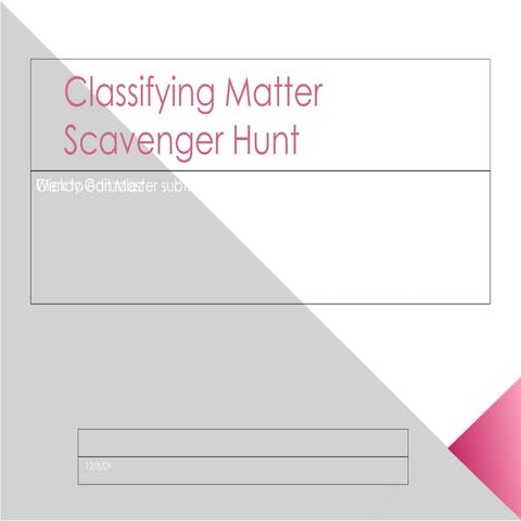 Matter Scavenger Hunt | PPTX