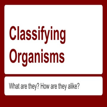 Classifying organisms part 1 (1) | PPT