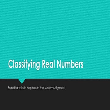 Classifying Real Numbers | Ppt