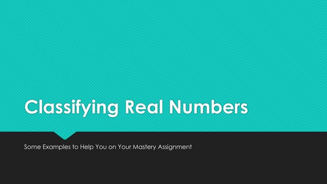 Classifying Real Numbers | Ppt