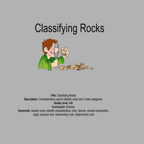 Classifying rocks | PPT | Geology | Science