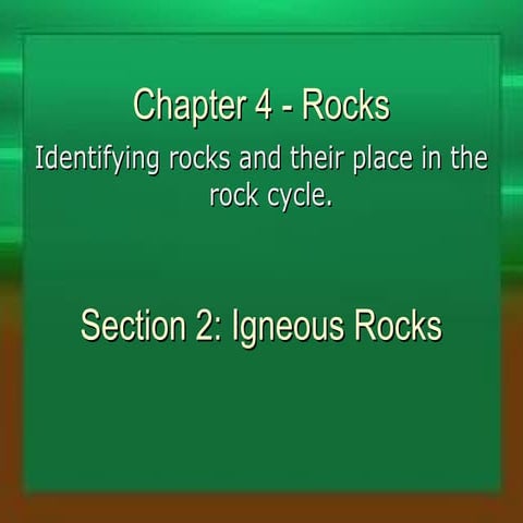 Chapter 4 - Rocks | PPT