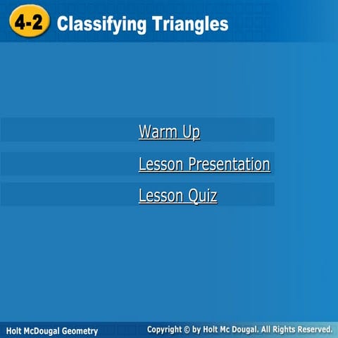 Classifying triangles Holt | PPT