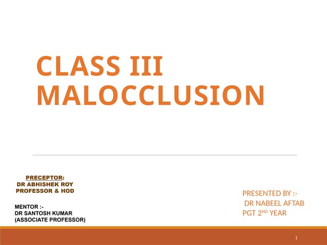 Class III Malocclusion | PPTX