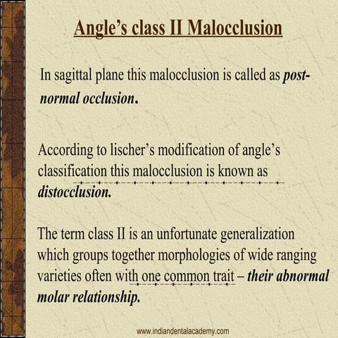 Angle's Classification Of Malocclusion
