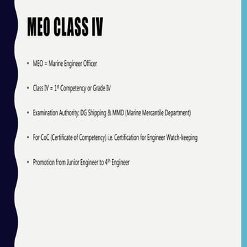 MEO Class 4 Examination | PPTX