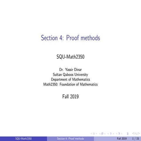 Proof methods- teachers | PDF