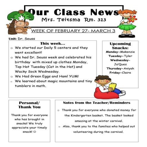 Class news letter | DOC