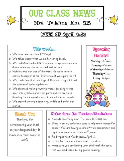 Class newsletter | PDF