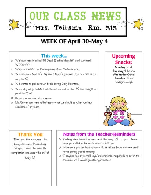 Class newsletter | PDF