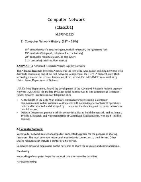 Computer network note | DOCX | Computer Networking | Computing