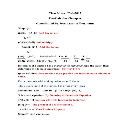 Class notes precalc | PDF
