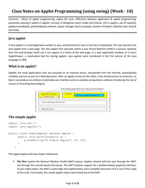 Applet In Java Ppt 8753