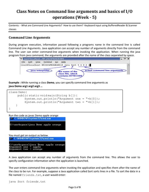 Command Line Arguments In Java Tutorial Ppt