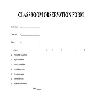 CLASSROOM OBSERVATION FORM EXAMPLES.pptx