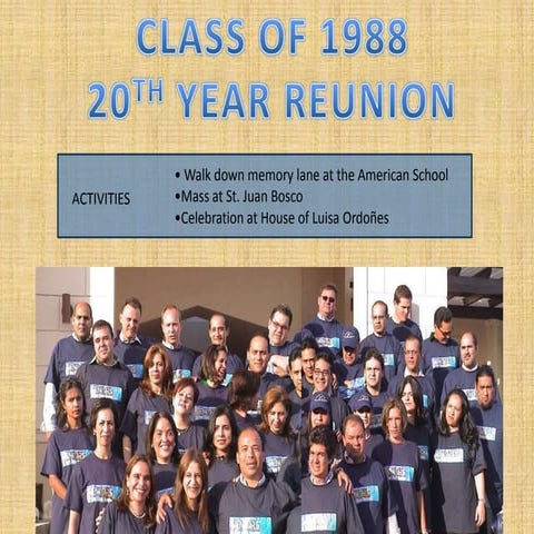 Class Of 1988 20th Year Reunion | PPTX