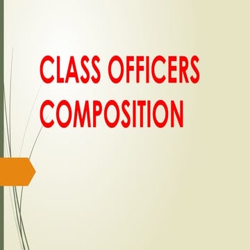 CLASSROOM OFFICERS COMPOSITION FOR THE S.Y. 2025-2026 | PPTX