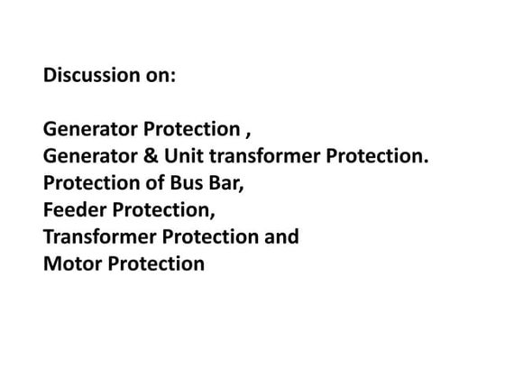 Protection Of Generator | PPT