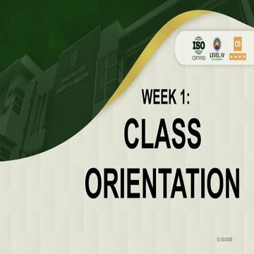 CLASS ORIENTATION FOR THE STUDENT'S THAT | PPTX