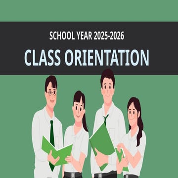 CLASS ORIENTATION for advisers and subject teachers | PPTX