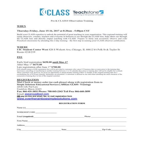 Pre-K CLASS® Observation Training June 15-16 flyer with logo | PDF ...