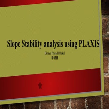 Slobe Stability Using Paxis Softwares 3D | PPTX