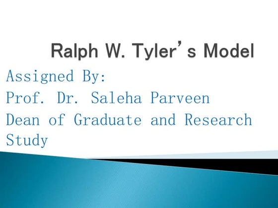 SCIENTIFIC MODELS OF CURRICULUM DEVELOPMENT RALPH TYLER AND HILDA TABA ...